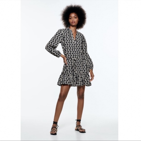 Zara | Dresses | Zara Print Short Dress Small | Poshmark
